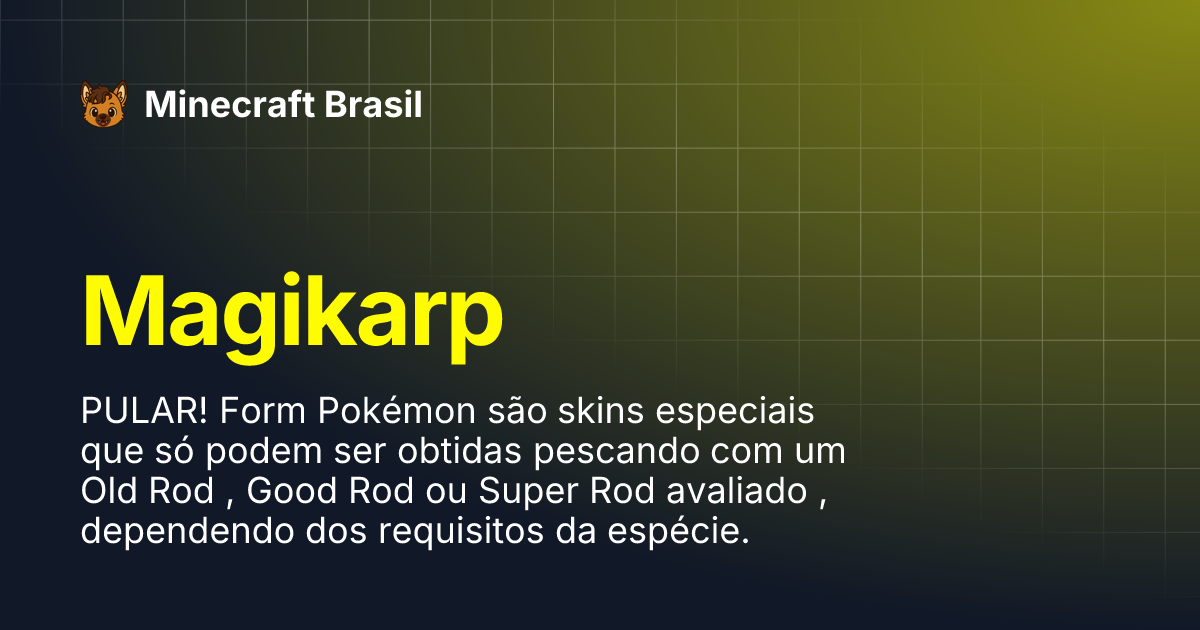 Magikarp | Minecraft Brasil