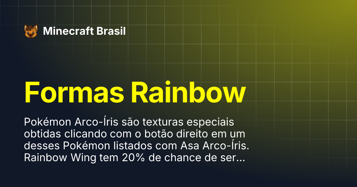 Formas Rainbow | Minecraft Brasil